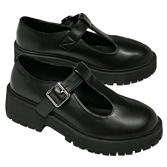 Shoes | New Black Tstrap Platform Mary Jane Ballet Flats | Poshmark